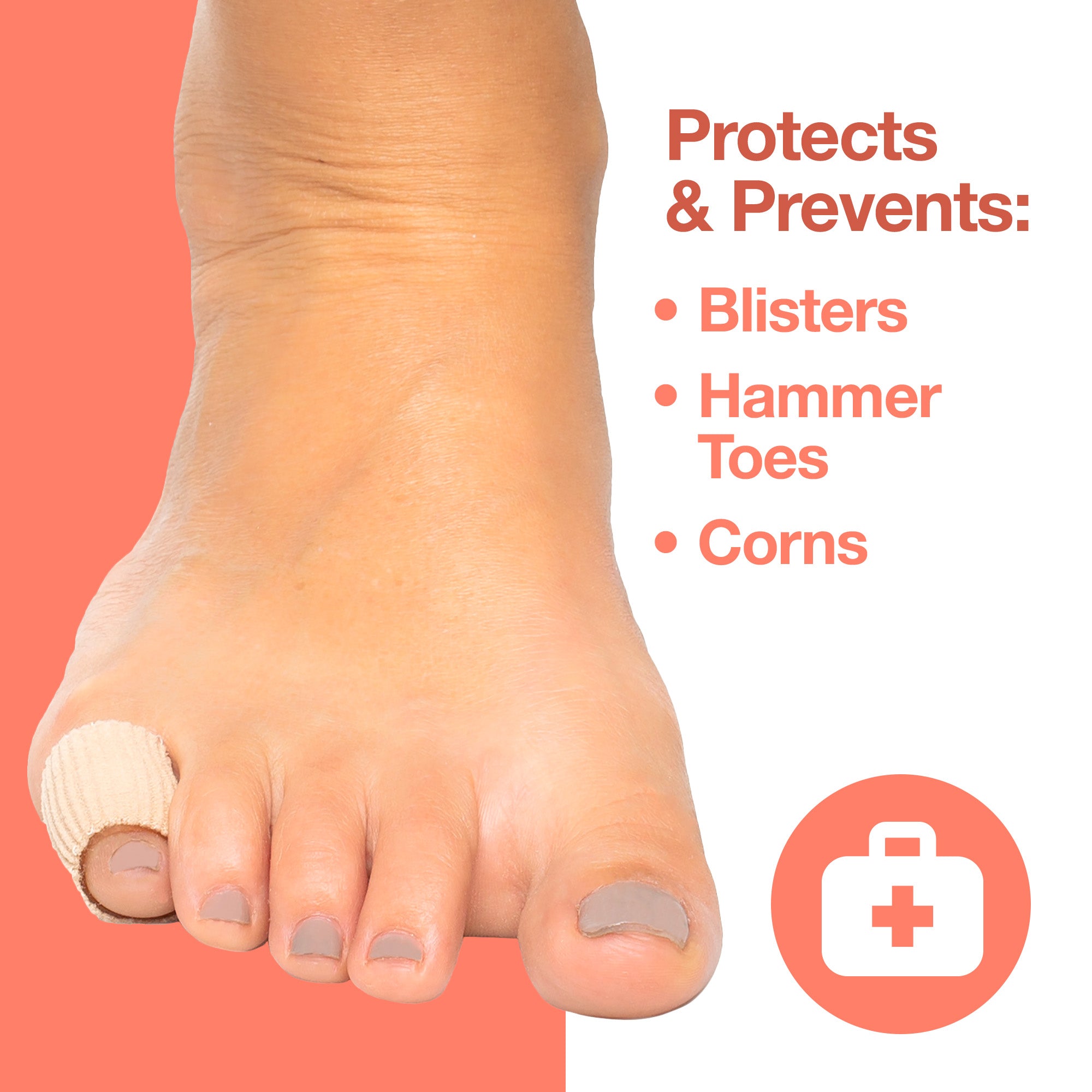 ZenToes Gel Lined Toe Tubes Protect Blisters & Corns, Relieve Toe Pain