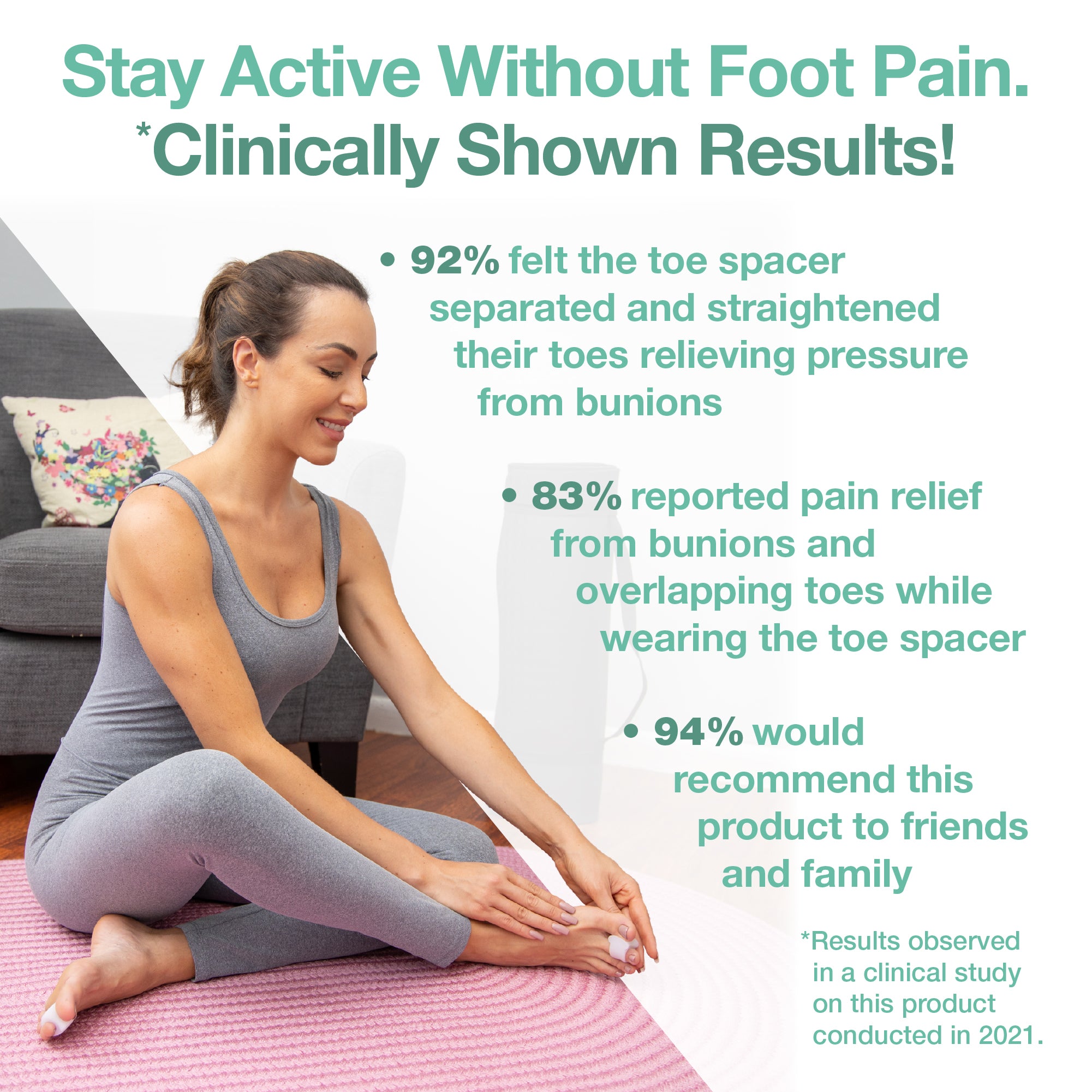 Single Loop Toe Spacer Separator for Bunion Relief & Toe Alignment ...