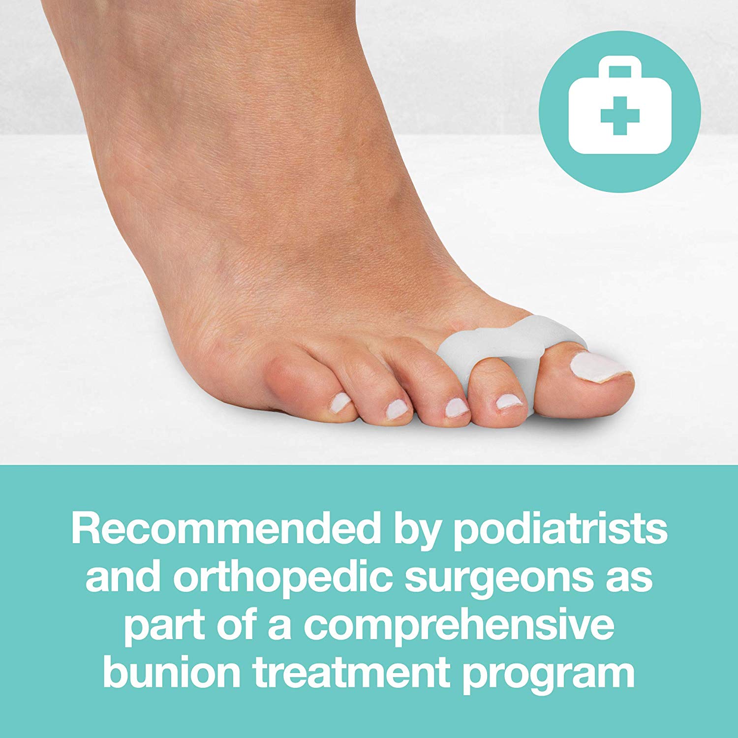 Align Toes & Foot with Double Loop Toe Separators for Bunion Treatment ...